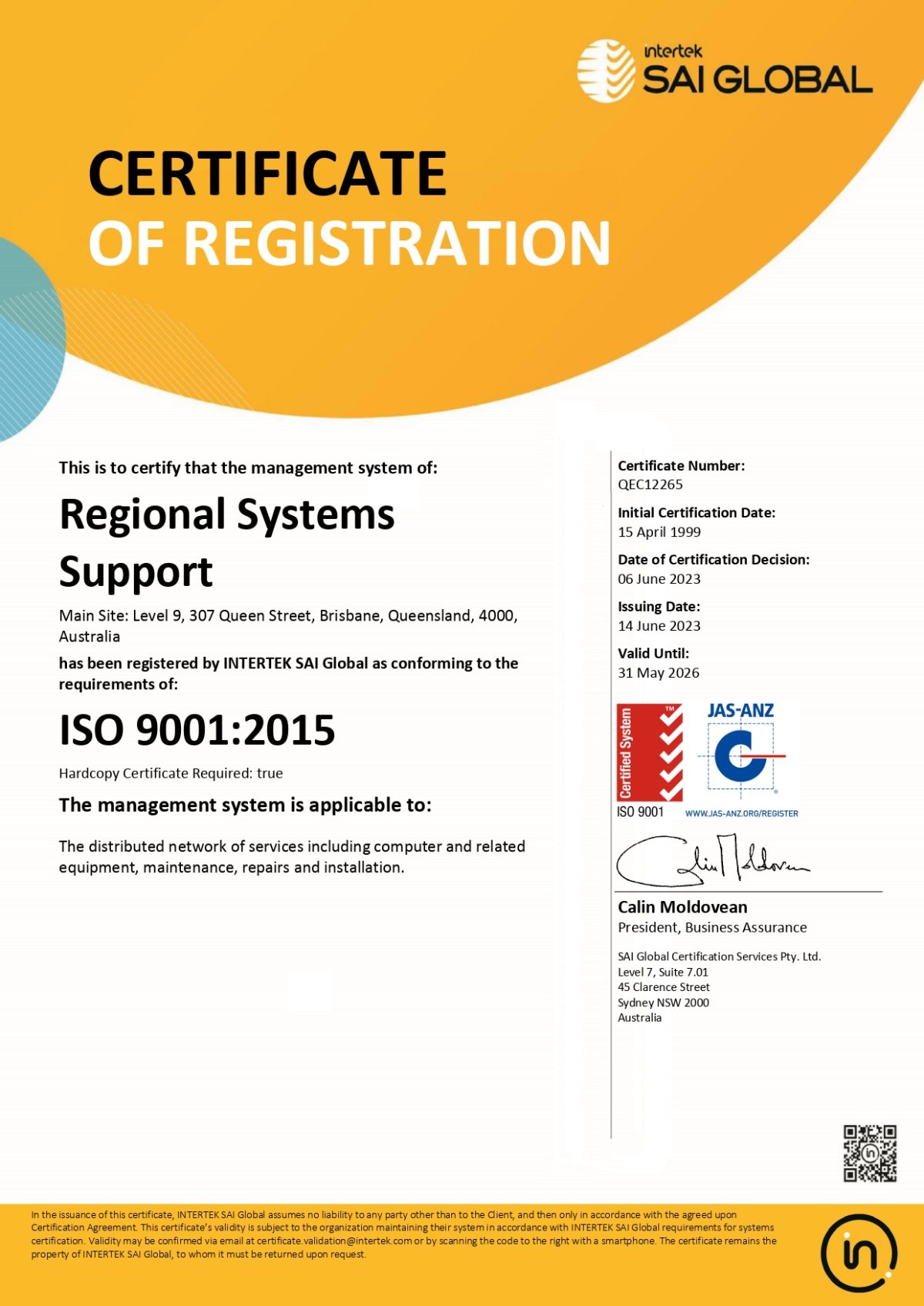 Quality Management System | Elam Cabling Group